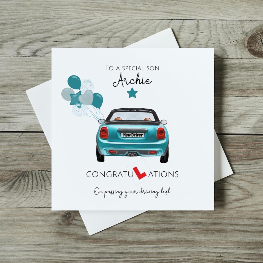 Personalised Passed Driving Test Card | Fun New Driver Card for Him ...