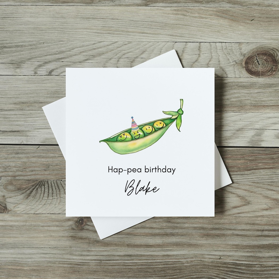 Hap-pea Birthday Funny and Cute Peas in a Pod Birthday Card for All ...