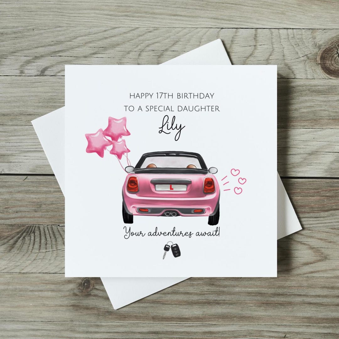 Personalised 17th Learner Driver Birthday Card for Her | Learning to ...