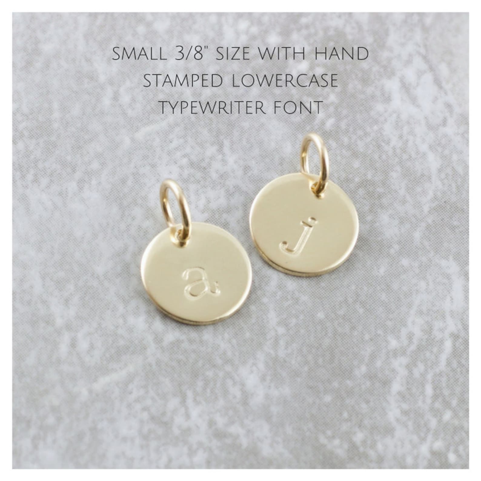 14k Gold Initial Charm Personalized Initial Disc Solid Gold - Etsy