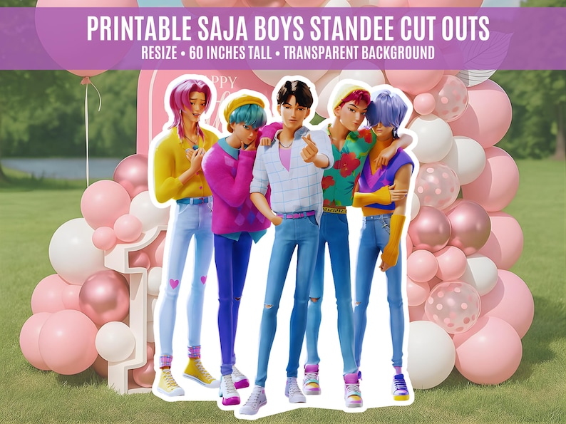Printable Saja Boys Standee Cut Outs Kpop Demon Hunters Boys DIY Cutout ...