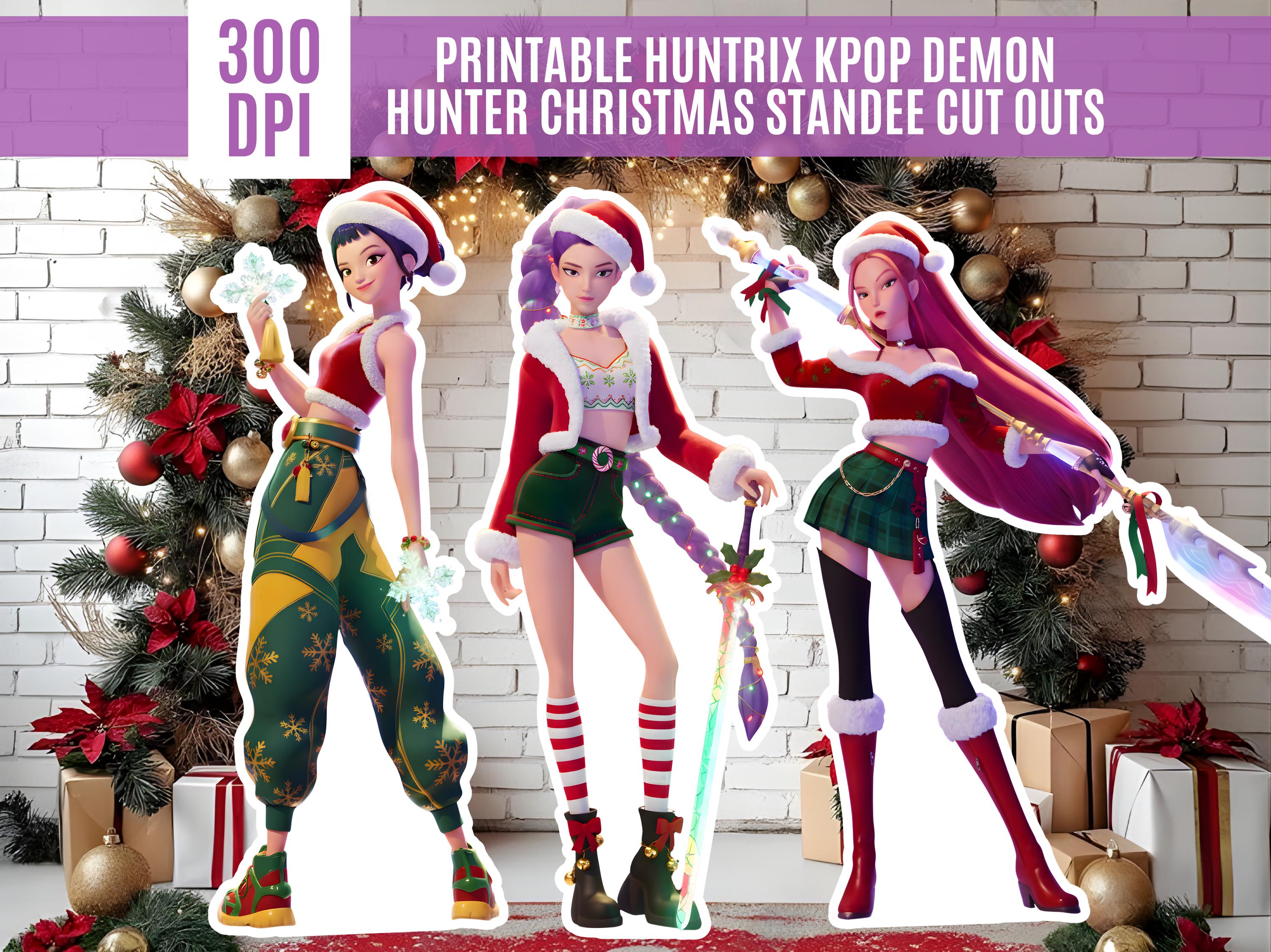 Kpop Demon Hunter Christmas Standee PNG, Printable Huntrix Cut Outs ...