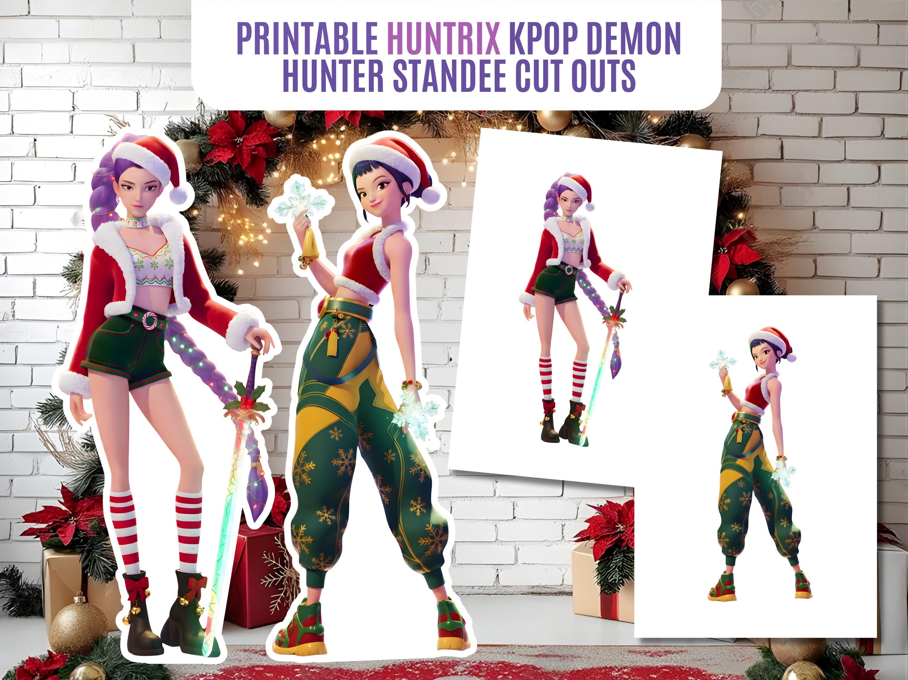 Kpop Demon Hunter Christmas Standee PNG, Printable Huntrix Cut Outs ...