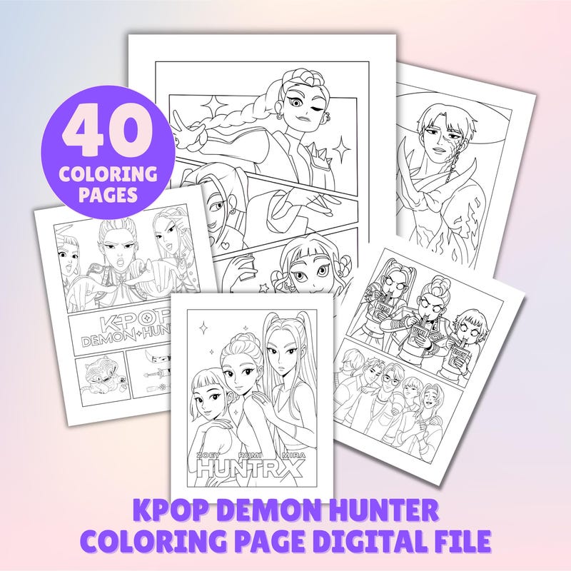 Huntrix Coloring Pages - Etsy