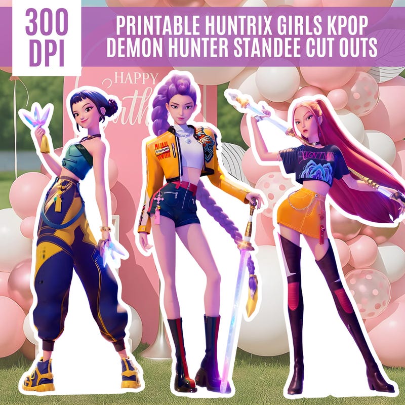 Huntrix Paper Doll - Etsy