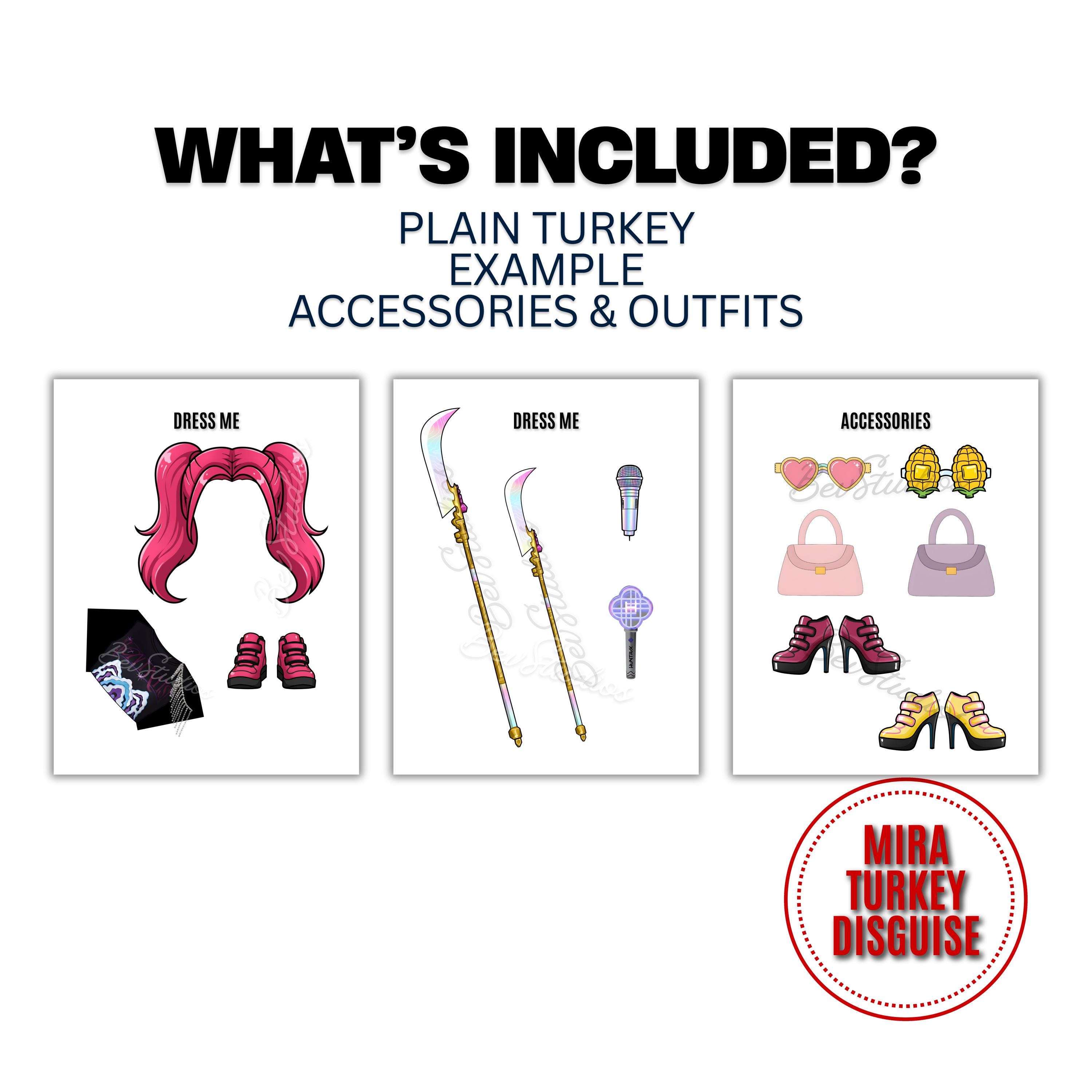 KPOP Demon Hunters Turkey Disguise Printable, Mira Turkey Disguise ...