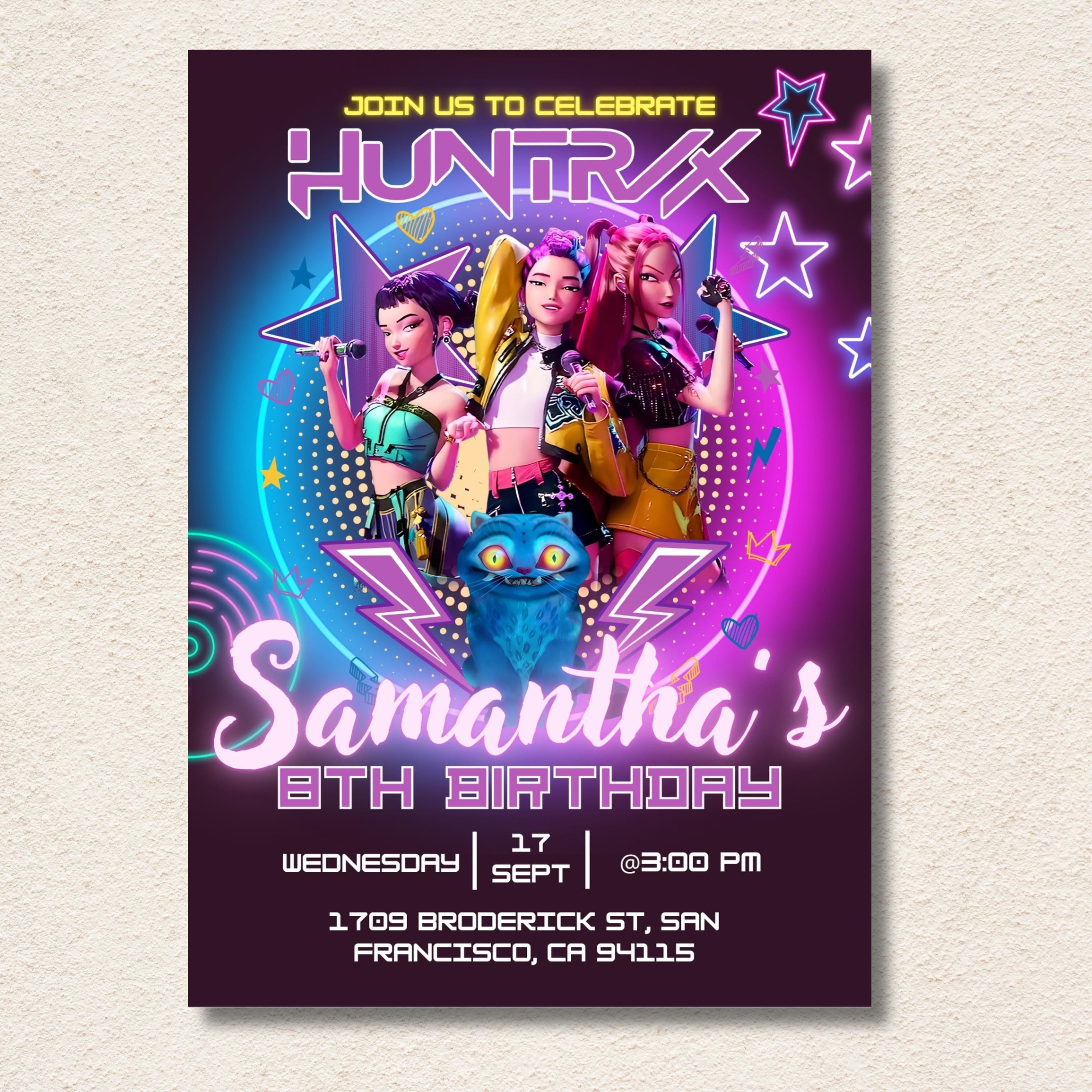 Kpop Demon Hunter Birthday Invitation | Editable Canva Template | Kpop ...
