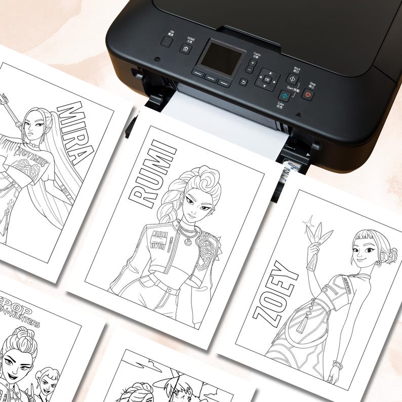 Kpop Demon Hunters Digital Coloring Book, Downloadable PDF, Kpop ...