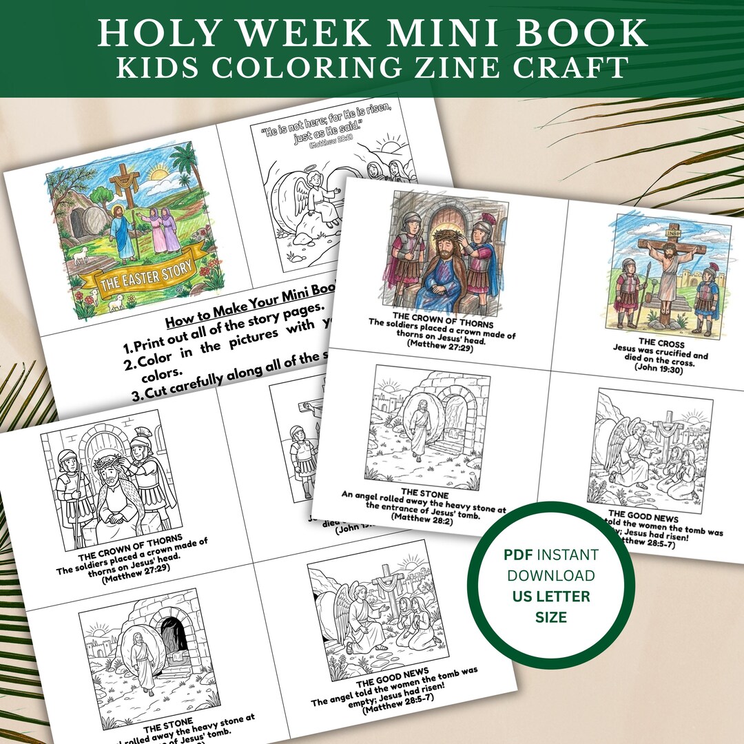 Easter Story Mini Book, Easter Story Coloring, Easter Activities, Holy ...