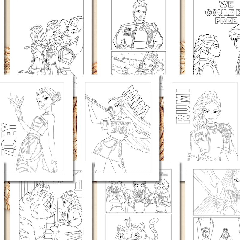 Huntrix Coloring Pages - Etsy