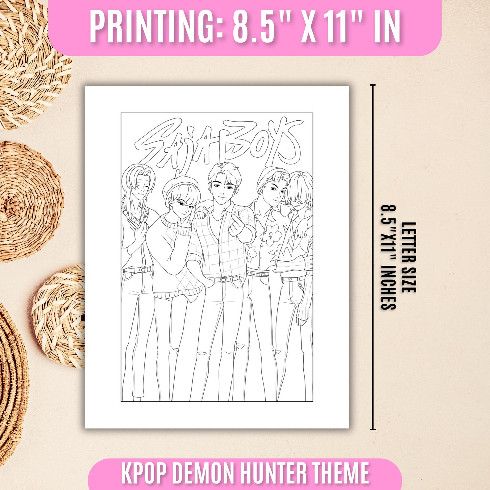 Kpop Demon Hunters Digital Coloring Book, Downloadable PDF, Kpop ...
