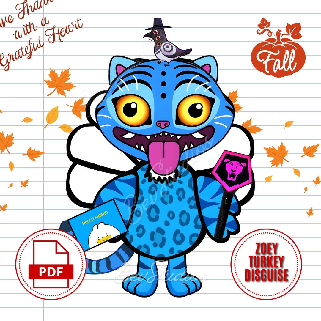 Kpop Derpy Tiger Turkey Disguise Printable, Derpy the Tiger Disguise a ...