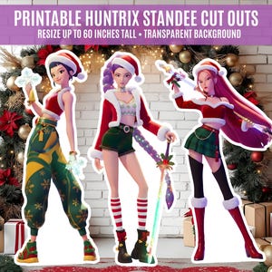 Kpop Demon Hunter Christmas Standee PNG, Printable Huntrix Cut Outs ...