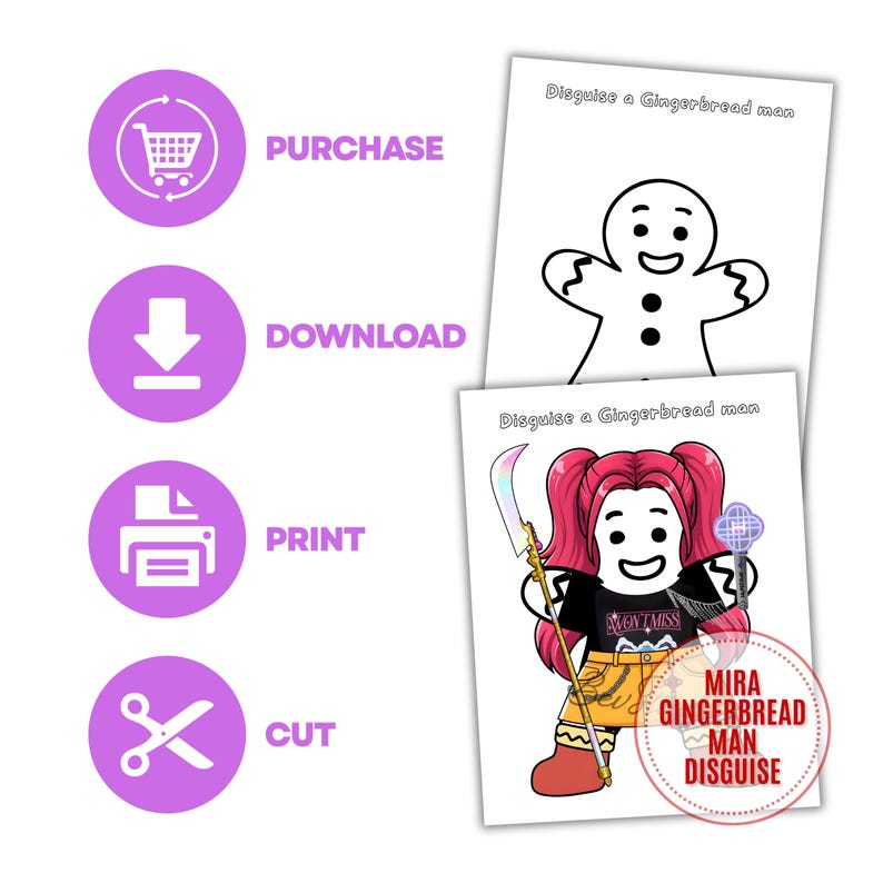 Disguise the Gingerbread Man Kpop Hunter Printable Craft Kit, Mira ...