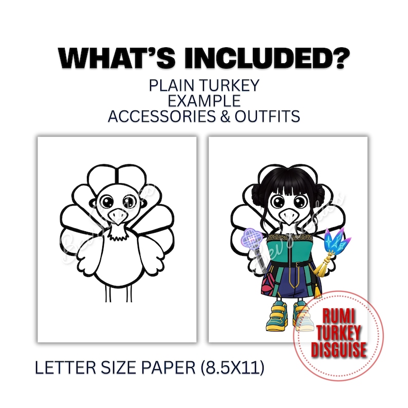 KPOP Demon Hunters Turkey Disguise Printable, Zoey Turkey Disguise ...
