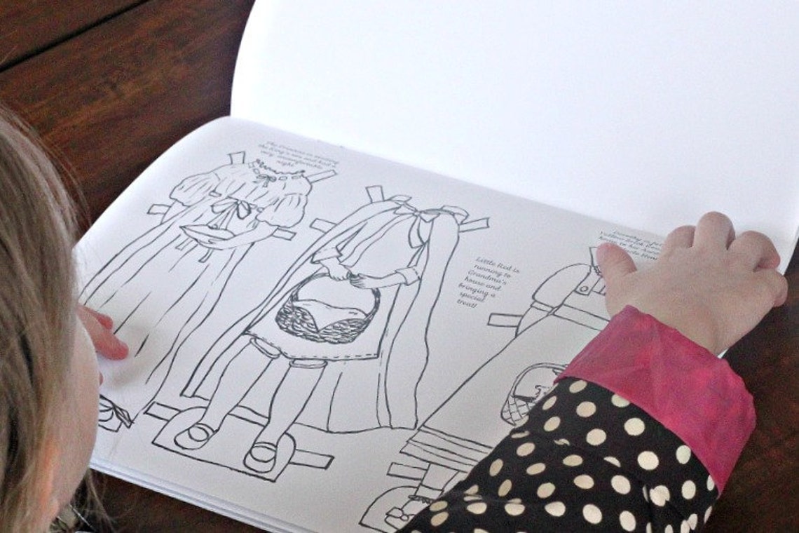 Paper Doll Coloring Book PDF - Etsy