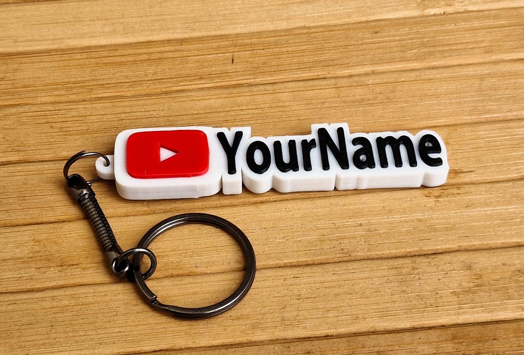 Personalized Youtube Keychain / 3D Printed Gift for Youtuber or Fan! - Etsy