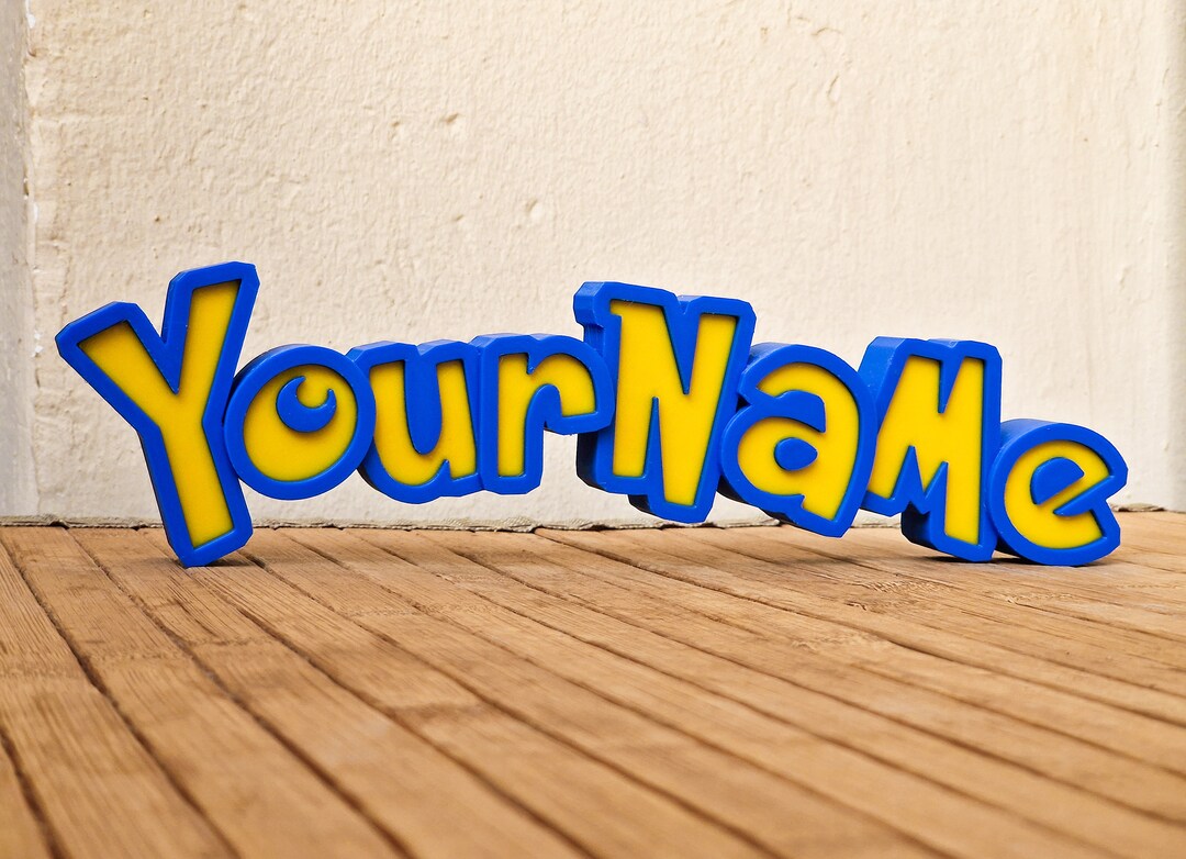 Personalized Pokémon Style Nameplate / 3D Printed Sign Decoration Ideal ...