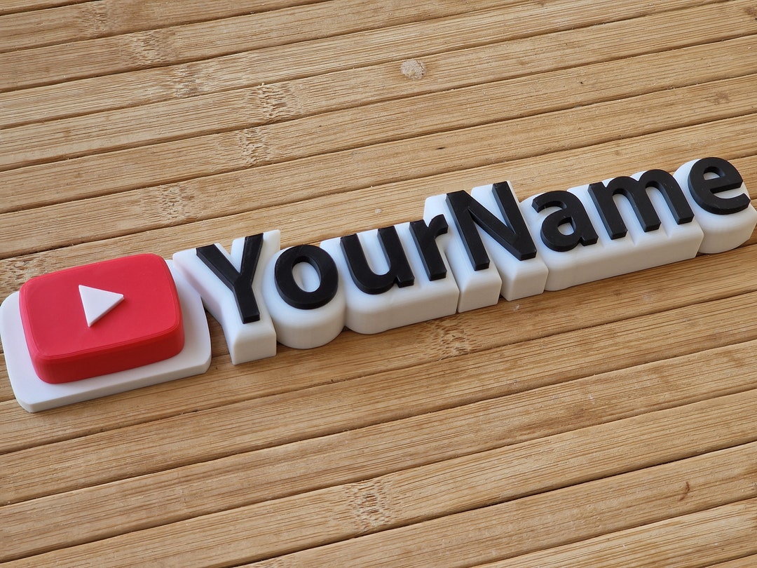 Personalized Youtube Nameplate / 3D Printed Sign Decoration - Ideal ...