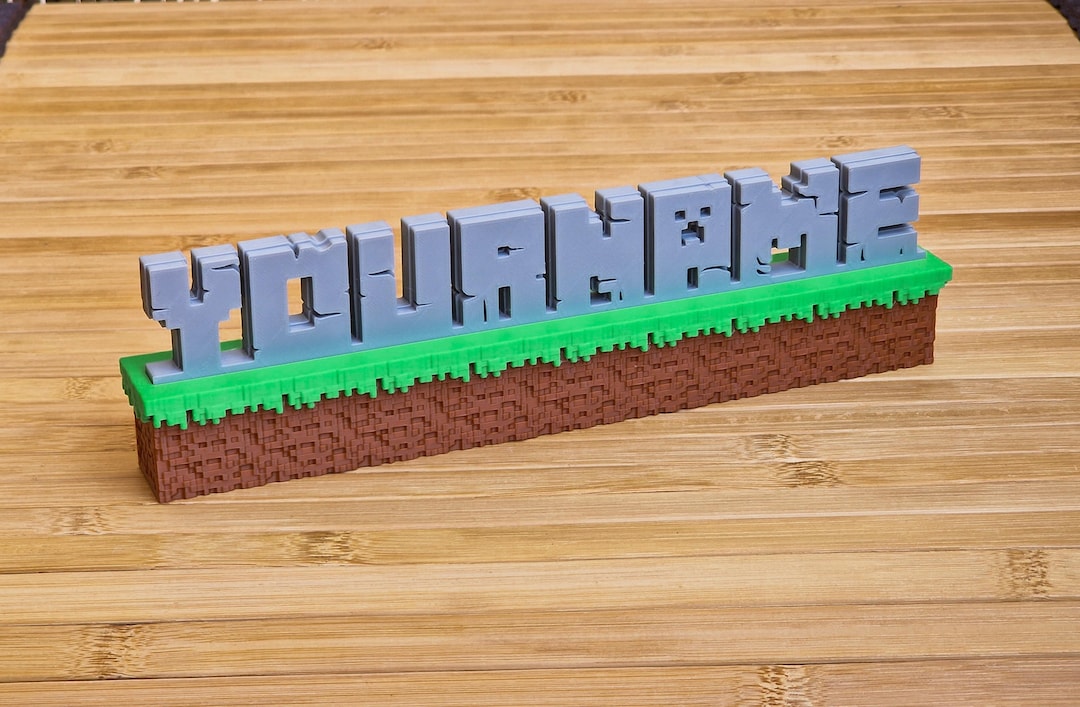 Personalized Minecraft Themed Nameplate / 3D Printed Sign Decoration ...