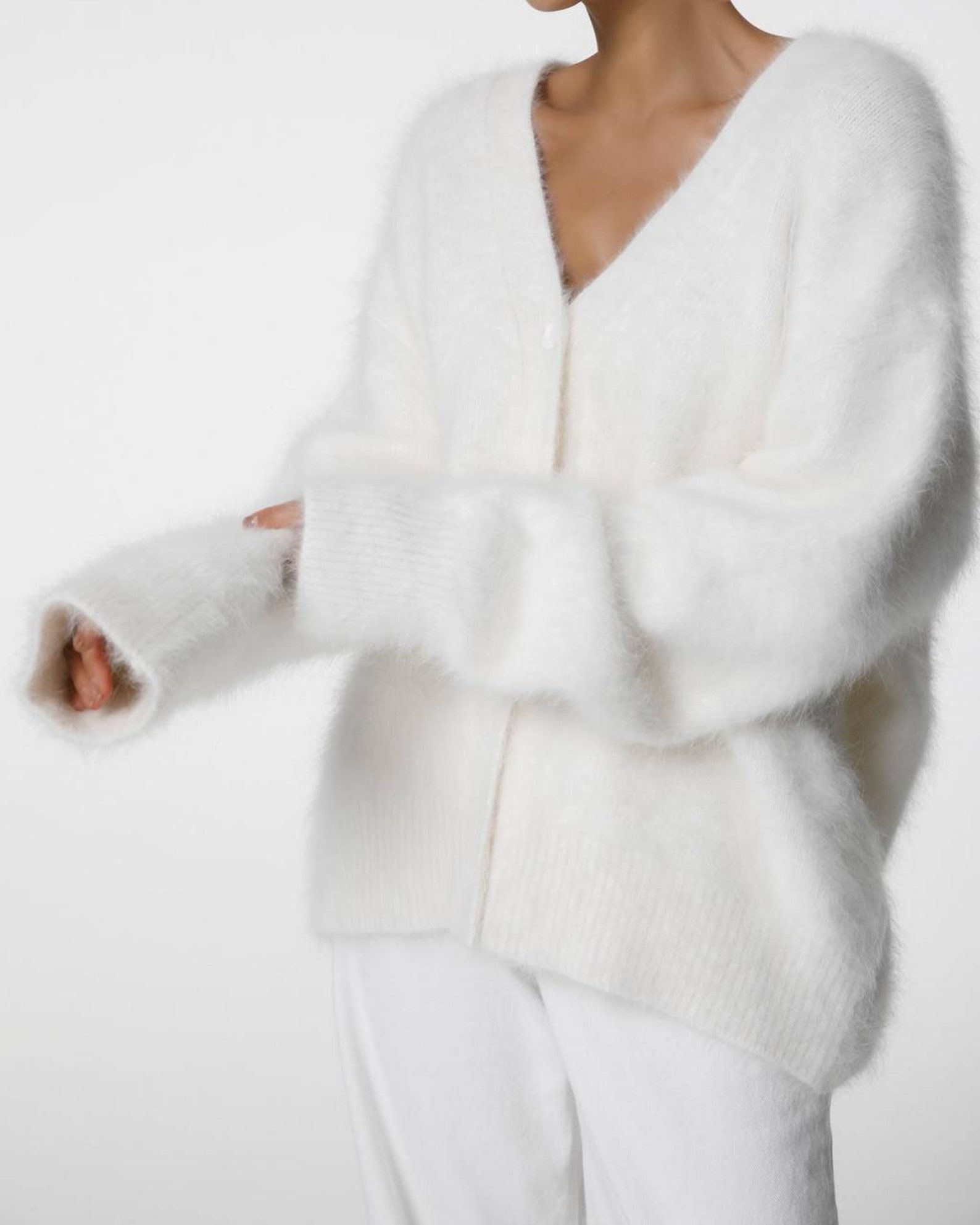 White Fluffy Cardigan. Angora Cardigan. White Angora Cardigan. Fluffy ...