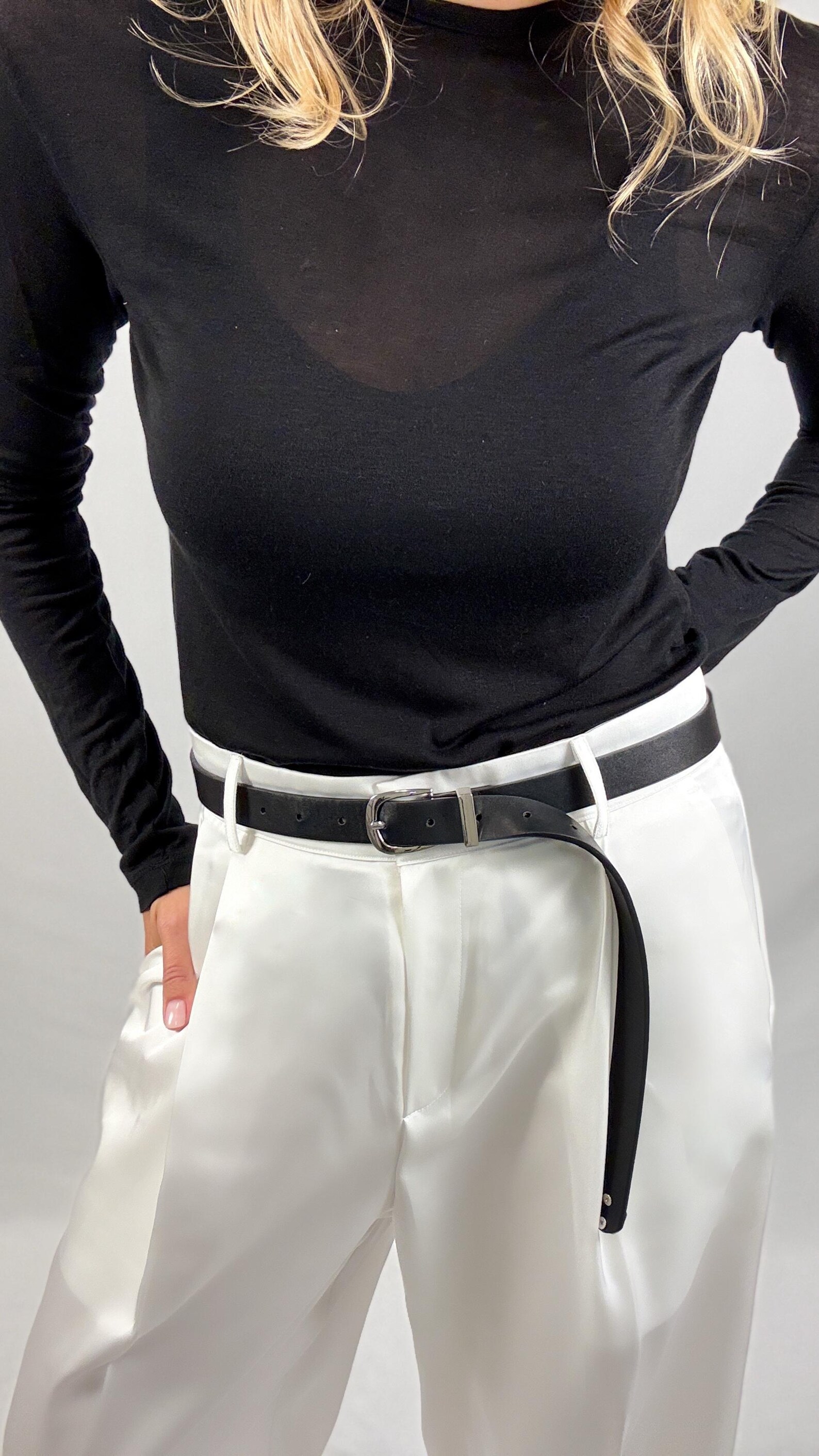White Satin Pants: Relaxed Fit, Women's Trousers - Etsy