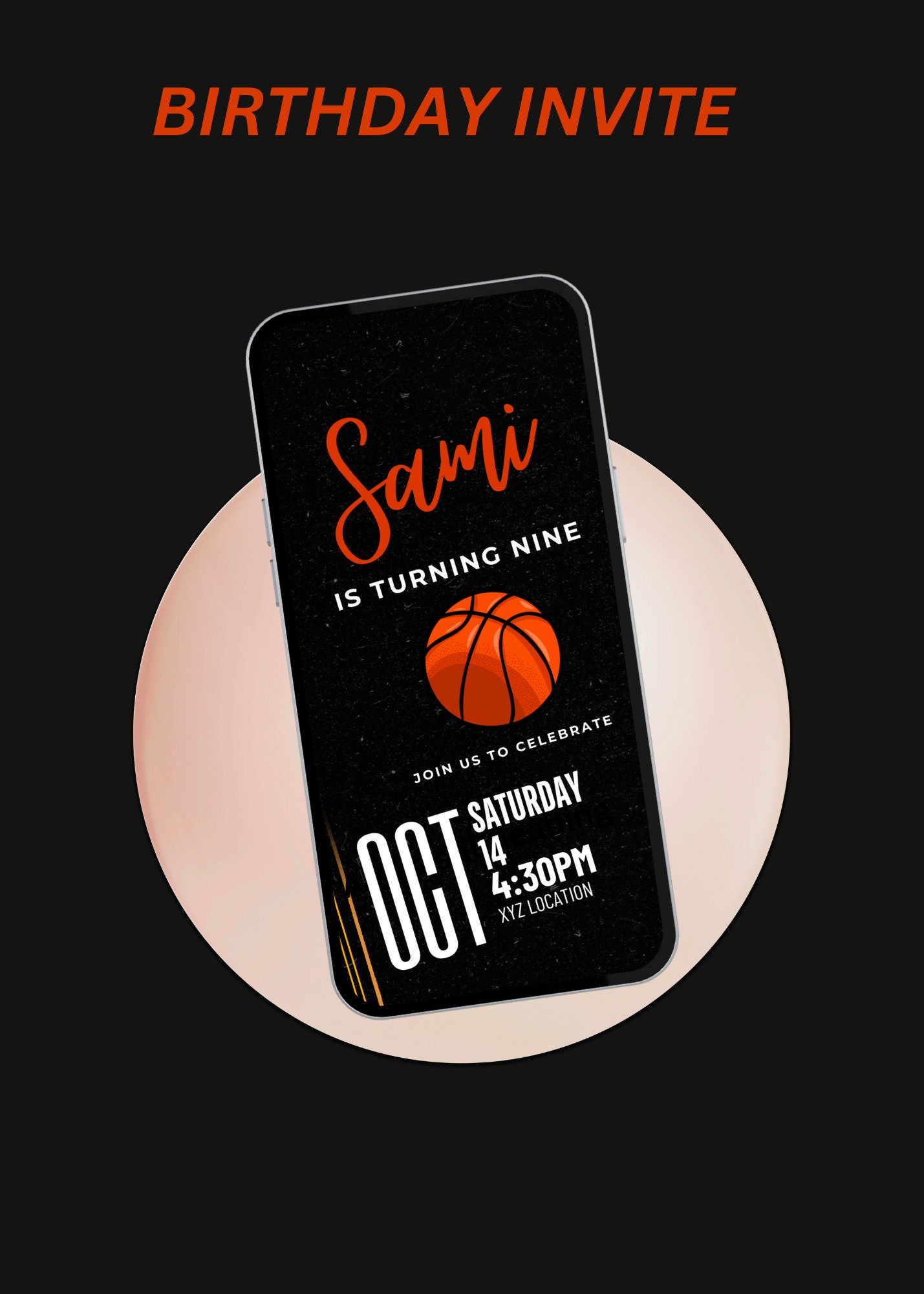 Basketball Birthday Invitation Template Printable, Basketball Birthday ...