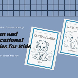 7 Land Animal Coloring Pages for Kids | Printable Wildlife Coloring ...