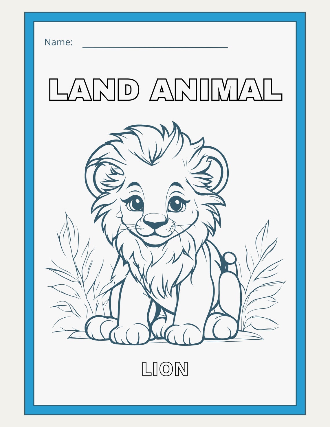 7 Land Animal Coloring Pages for Kids | Printable Wildlife Coloring ...