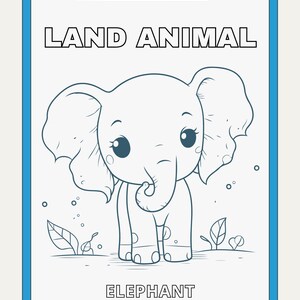 7 Land Animal Coloring Pages for Kids | Printable Wildlife Coloring ...