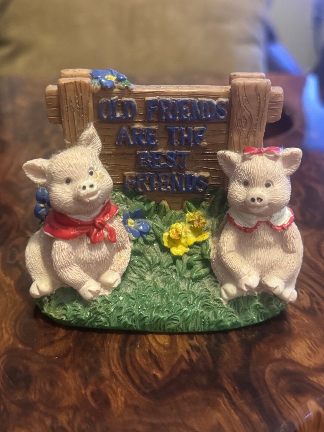 1997 Hermitage Pottery "old Friends Are the Best Friends" Pig Figurine ...