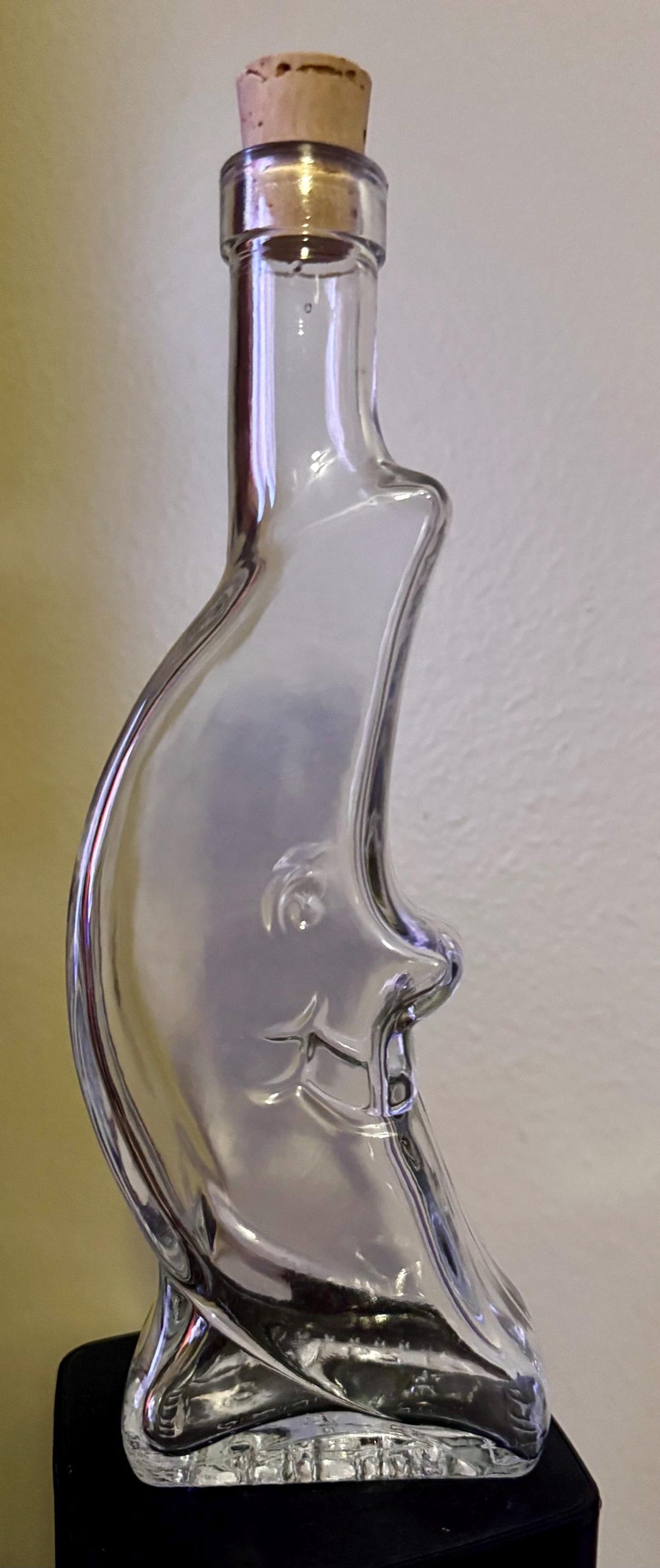 Vintage MOD DEP Crescent Moon Glass Bottle With Stopper From Italy Mid ...