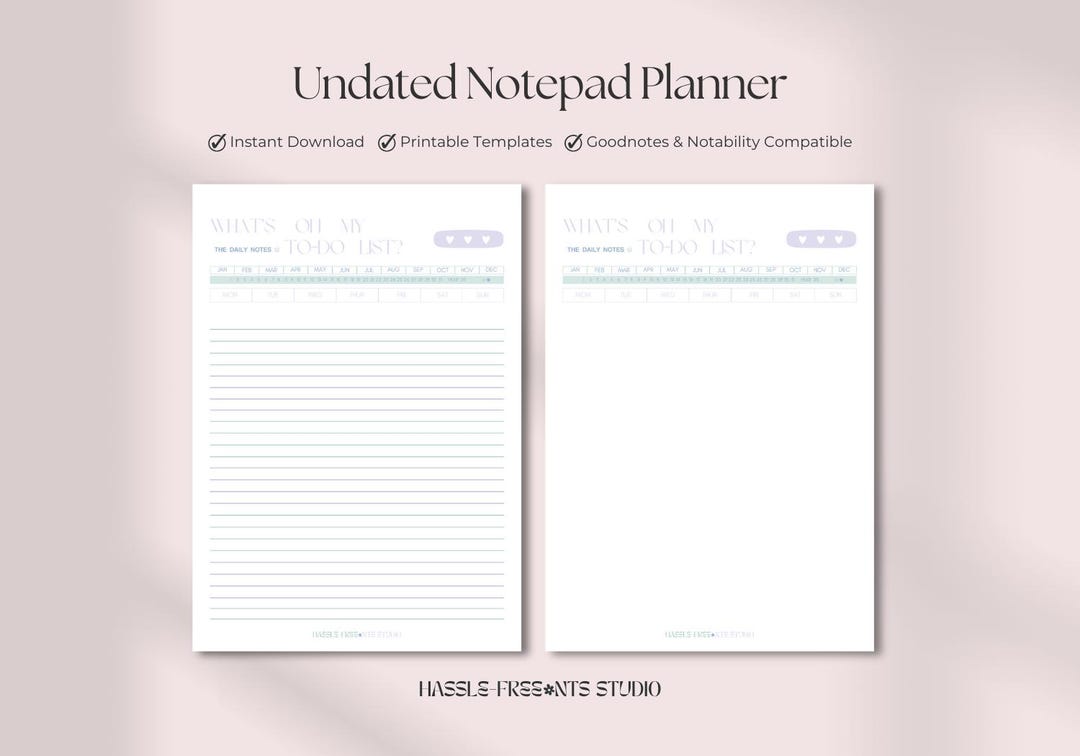 PRINTABLE Daily Notes Template, Printable to Do List, Undated Notepad ...