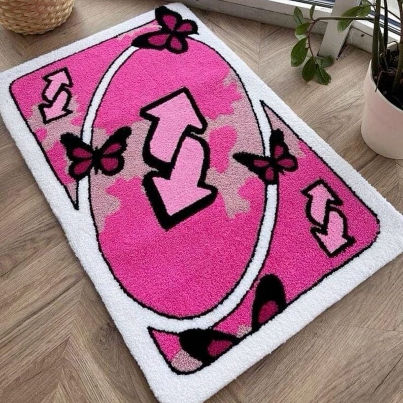 Uno Reverse Rug, Y2K Rugs, Uno Card Game, Reverse Card, Pink Floormats ...