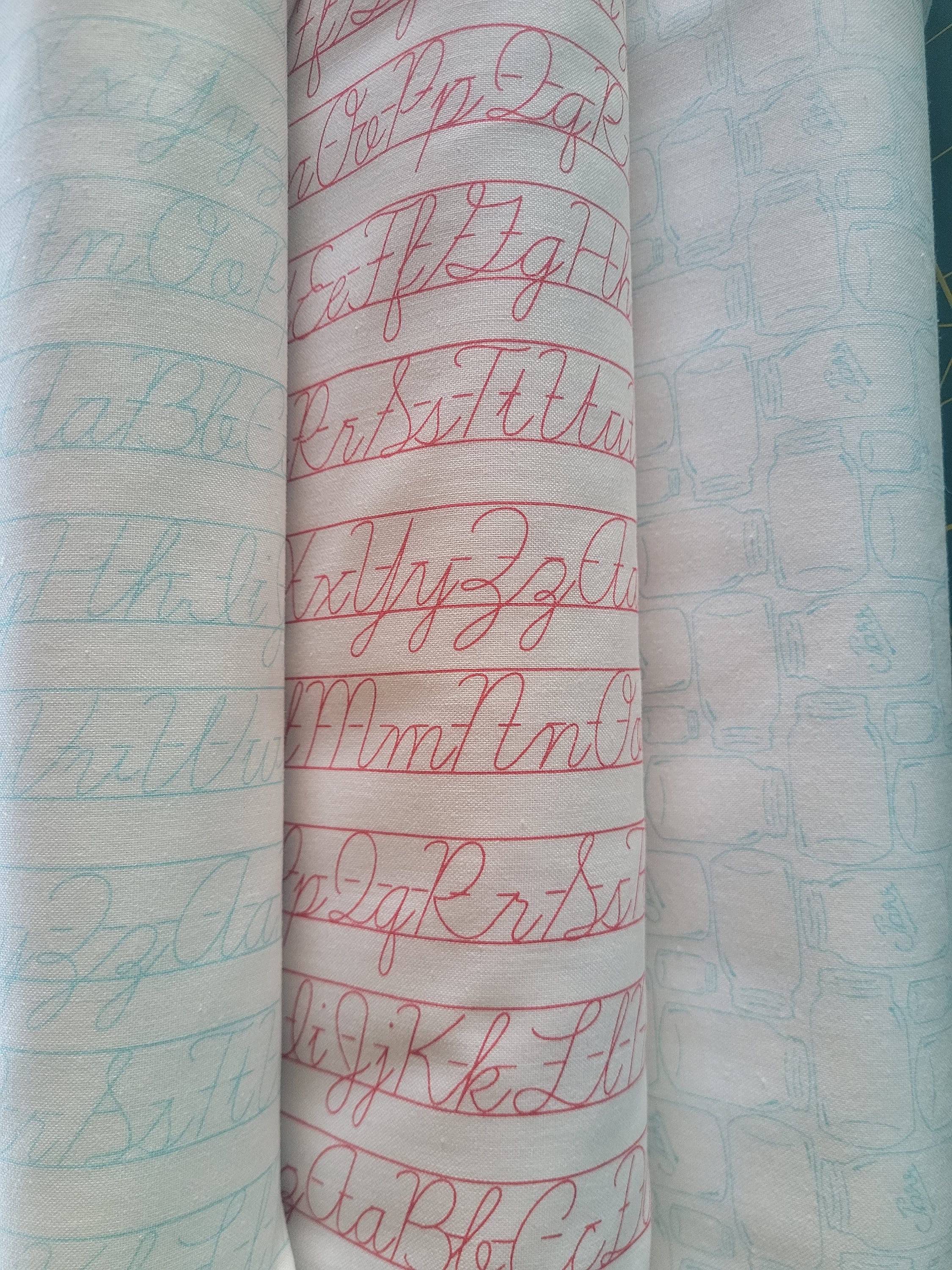 Cursive Alphabet Fabric From The Bee Backgrounds Collection By Lori