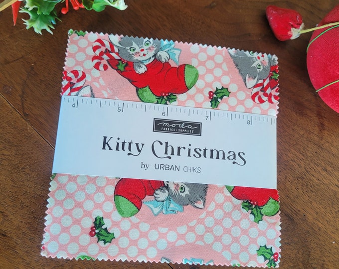 Kitty Christmas Charm Pack by Urban Chiks for Moda Fabrics - Etsy