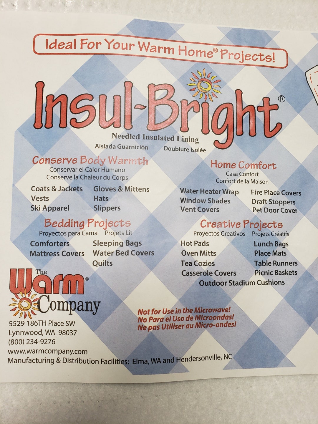 Insul-bright Insulated Reflective Lining by the Warm Company (by the ...