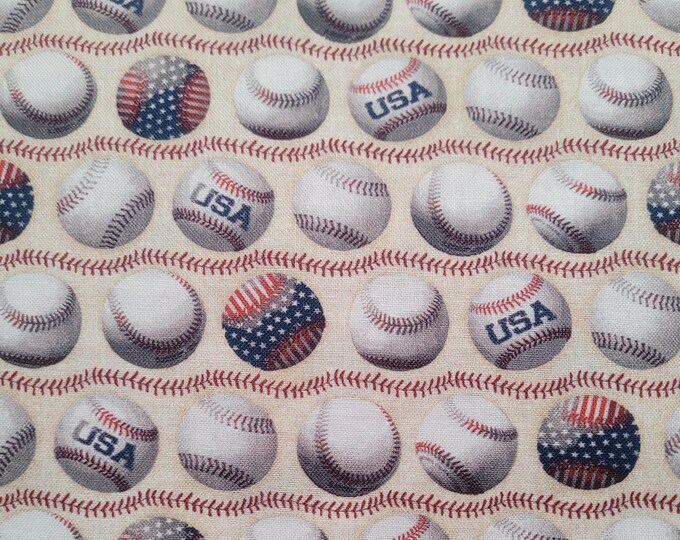 By the Yard Game Time Baseball Fabric From Benartex - Etsy