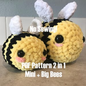 Crochet Bumble Bee PDF Pattern | Mini and Big Bees - Etsy
