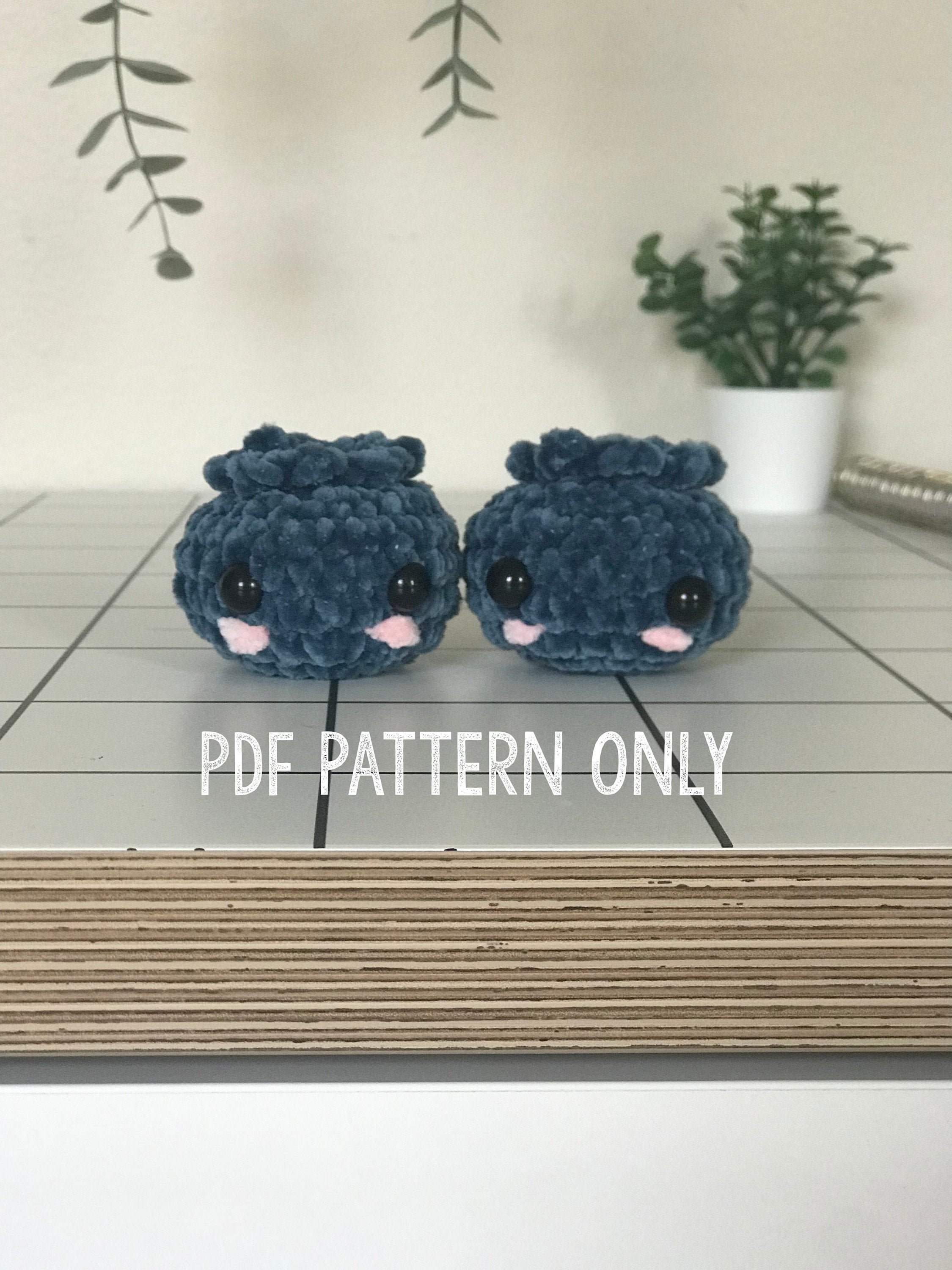 Crochet Blueberry PDF Pattern in English Mini Blueberry Crochet Chubby ...