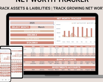 Net Worth Tracker Template | Google Sheets & Excel (digital Download ...