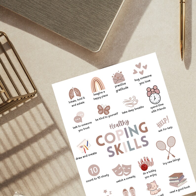 Coping Skills Poster I Calming Strategies Mental Health I Therapy ...