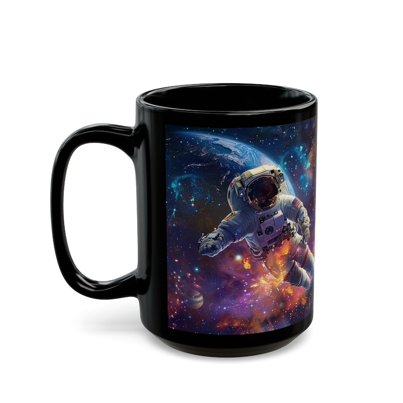 Cosmic Galaxy Mug, Stars, Planets, Nebulas & Floating Astronaut, Space ...