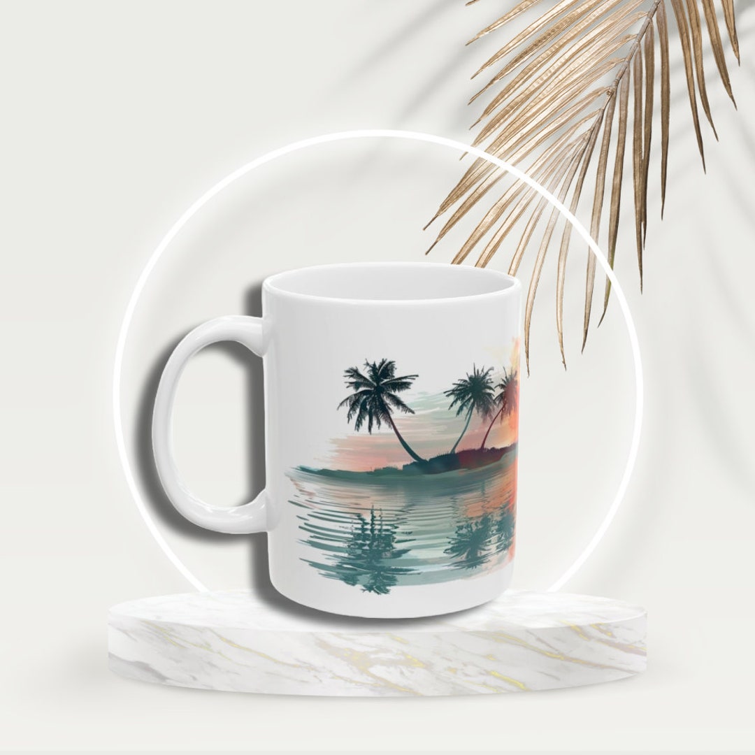 Serene Sunset/sunrise Ocean View Ceramic Mug, Tranquil Beach Theme ...