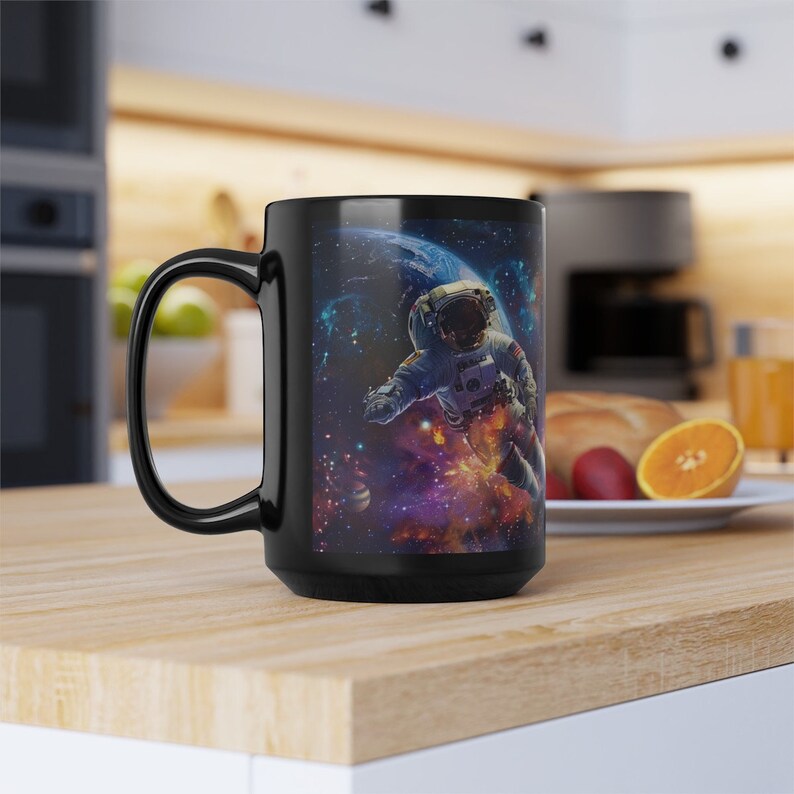 Cosmic Galaxy Mug, Stars, Planets, Nebulas & Floating Astronaut, Space ...