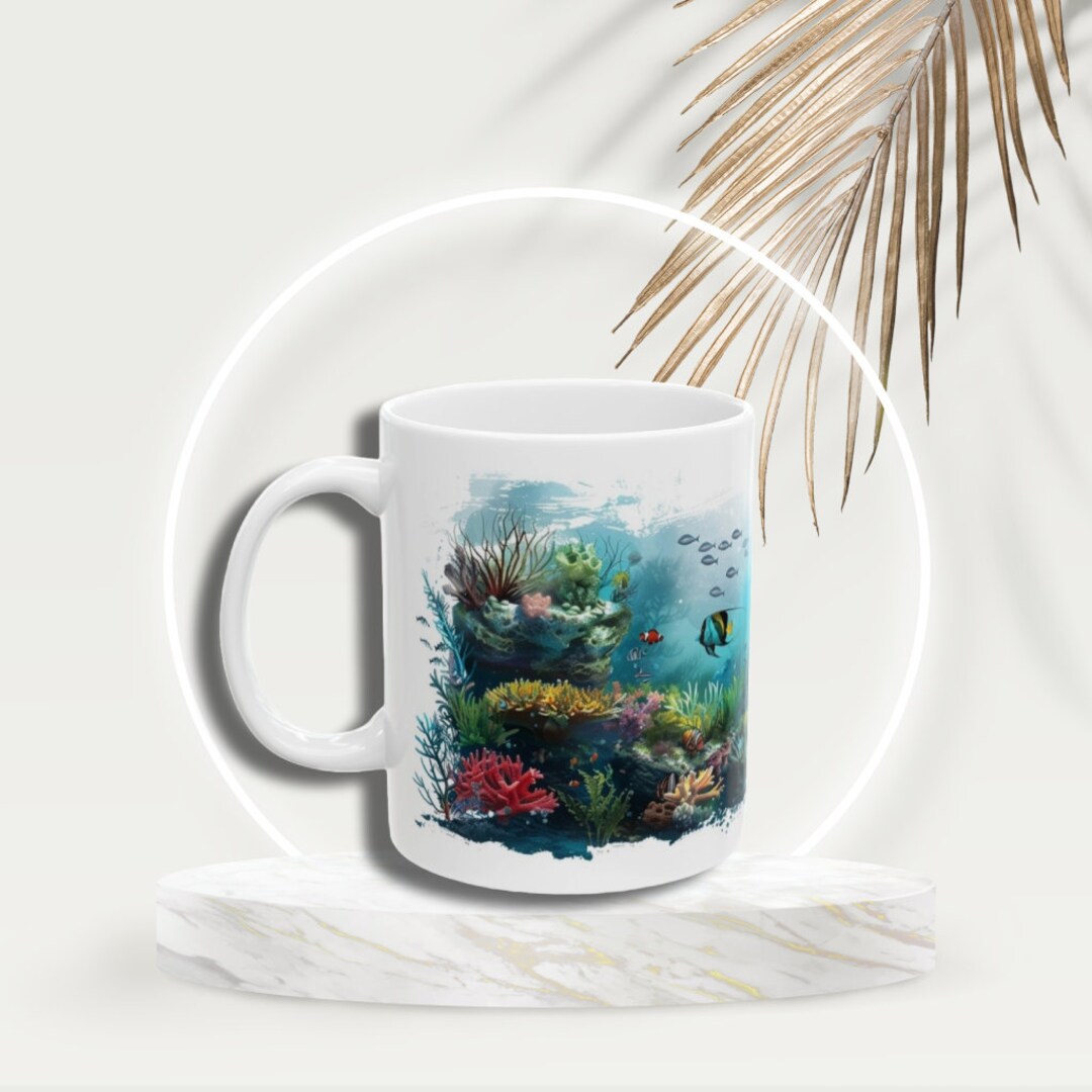 Underwater Ocean Coffee Mug, Beautiful Ocean Scenery Mug, Ocean ...