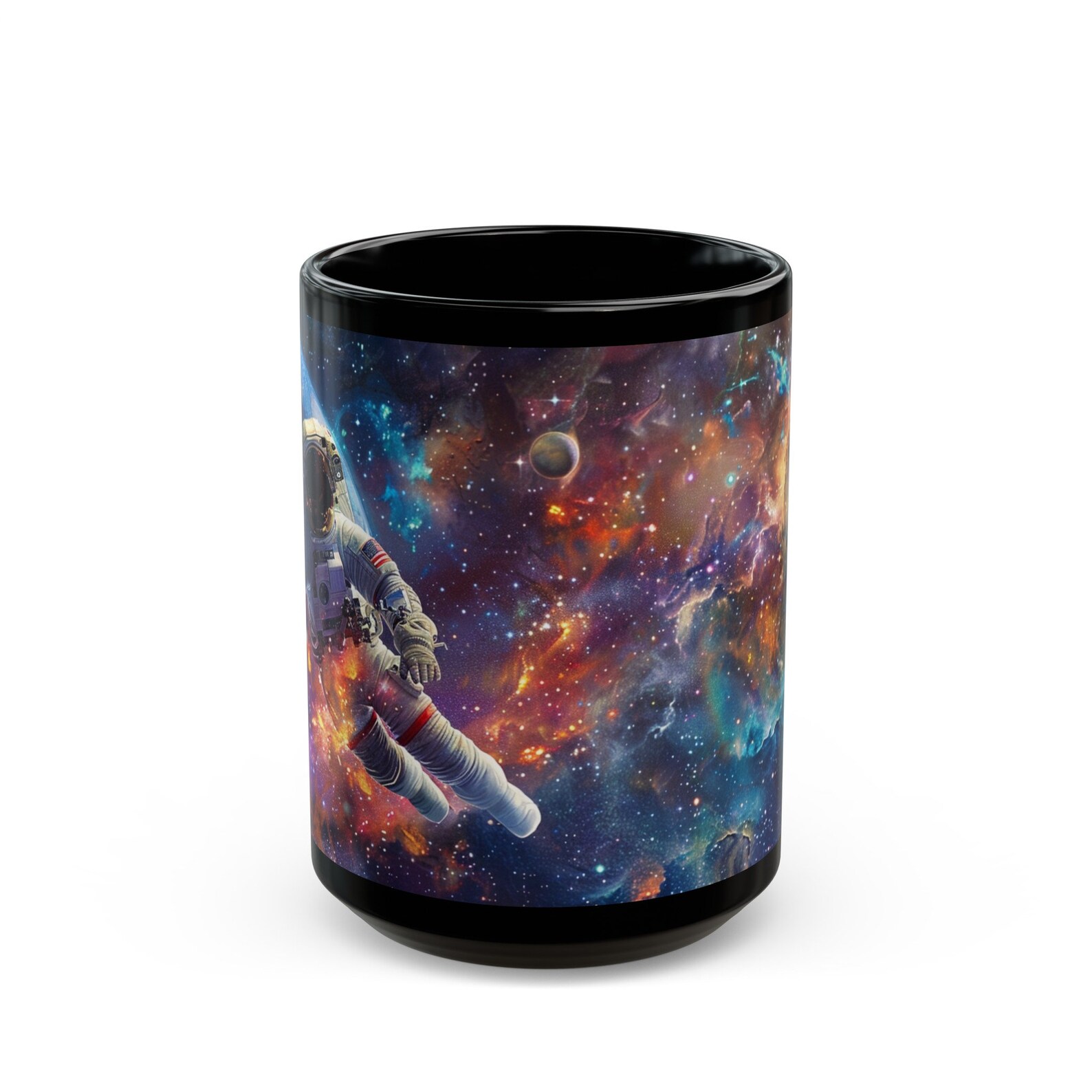 Cosmic Galaxy Mug, Stars, Planets, Nebulas & Floating Astronaut, Space ...