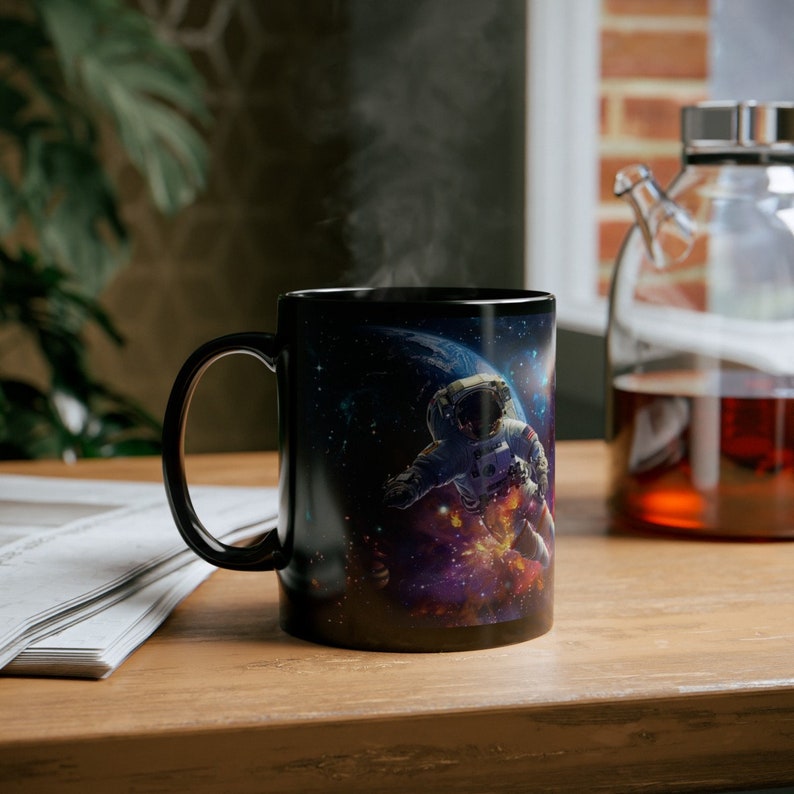 Cosmic Galaxy Mug, Stars, Planets, Nebulas & Floating Astronaut, Space ...
