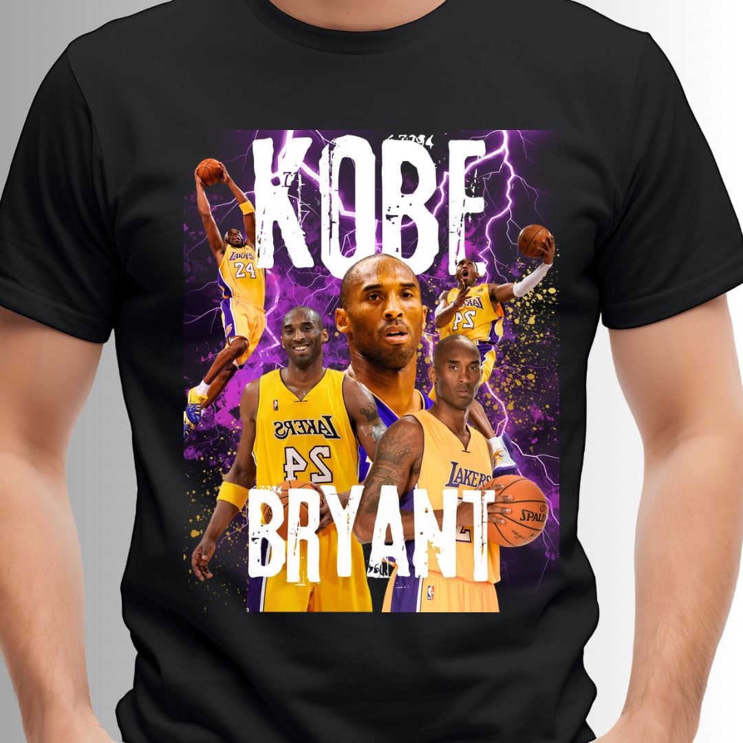 Kobe Bryant T-shirt Basketball Legend Tee Vintage NBA Apparel Mamba ...