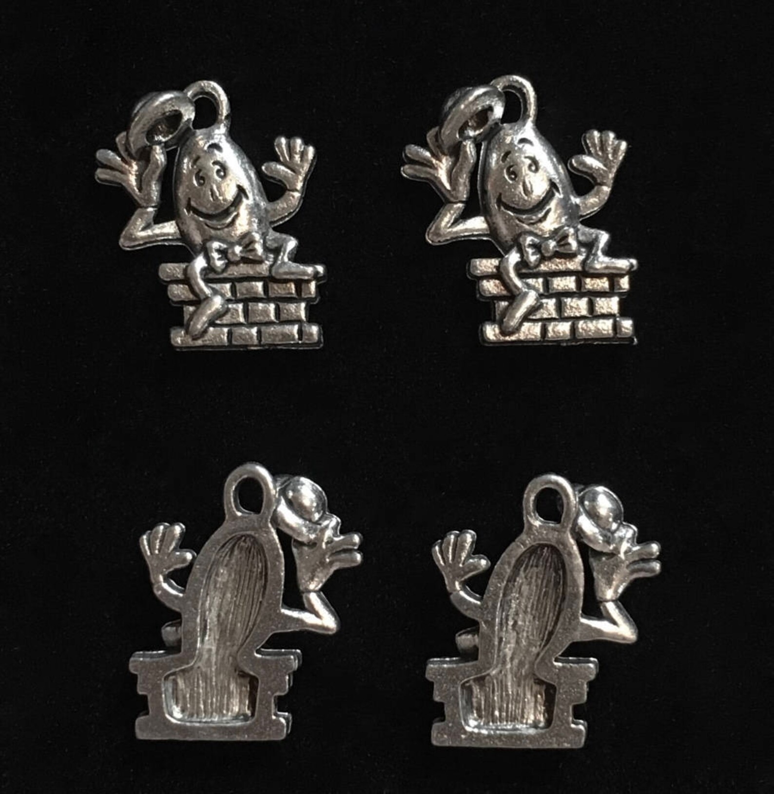 4 Silver Pewter Monkey Charms Trio of Monkey Charms Hear No - Etsy Norway